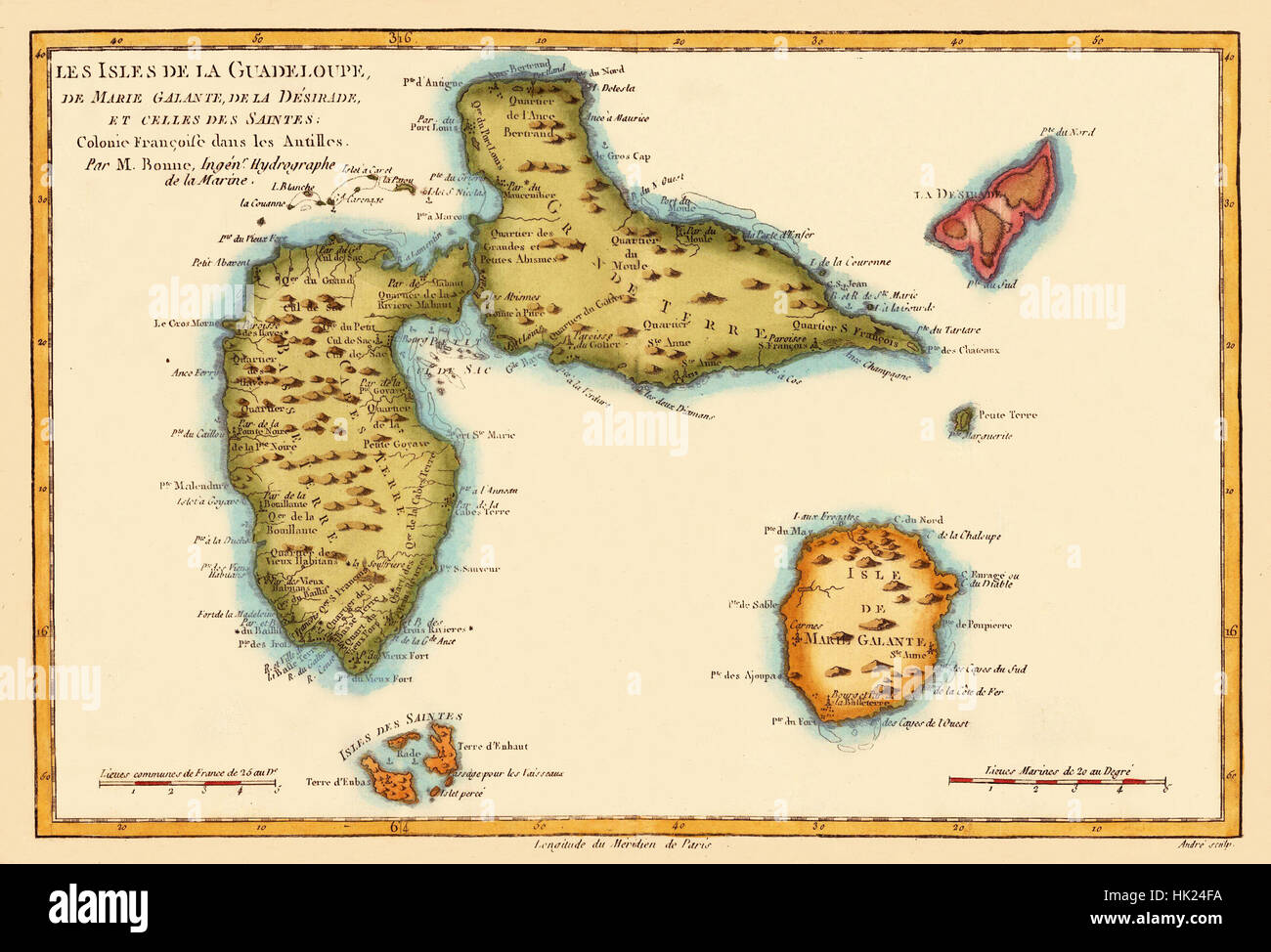Vintage Map Of Guadeloupe High Resolution Stock Photography and Images ...