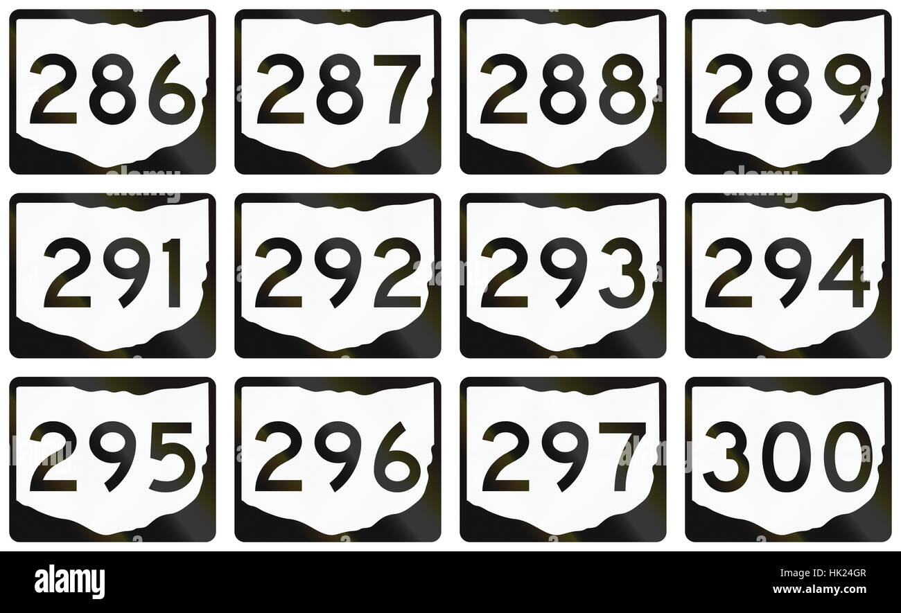 Collection of Ohio Route shields used in the United States Stock Photo ...