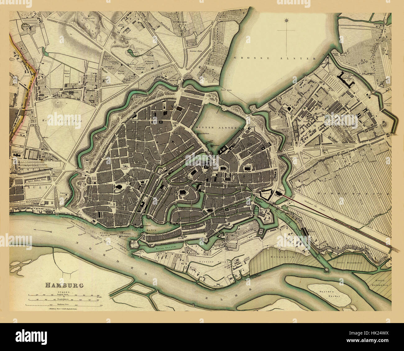 Hamburg maps hi-res stock photography and images - Alamy