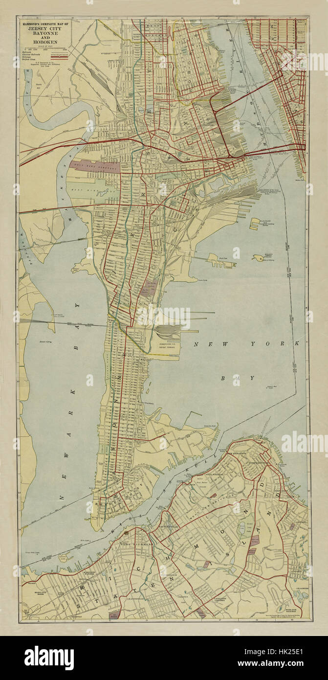 Map Of Hoboken 1912 Stock Photo - Alamy