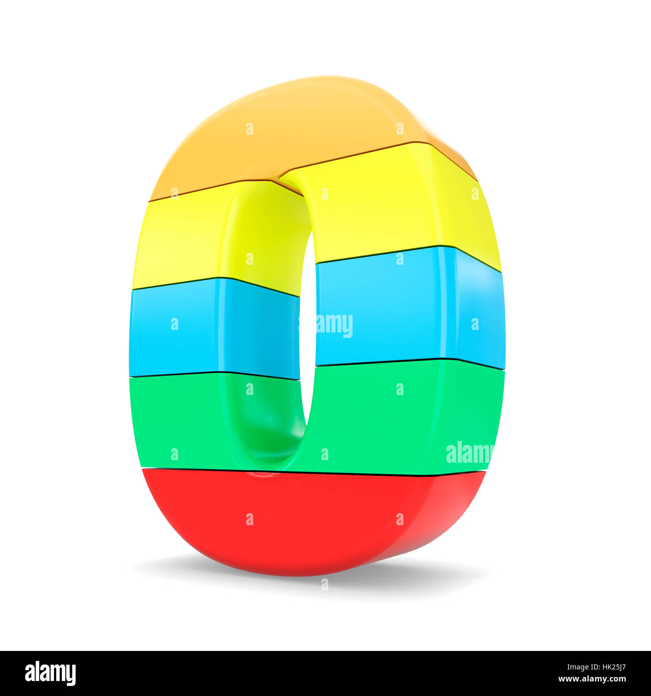 3d multicolor number 0 zero isolated white background Stock Photo - Alamy