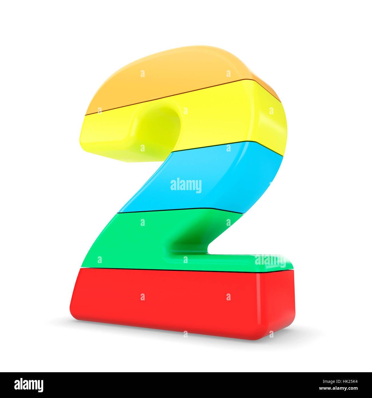 3d multicolor number 2 two isolated white background Stock Photo - Alamy