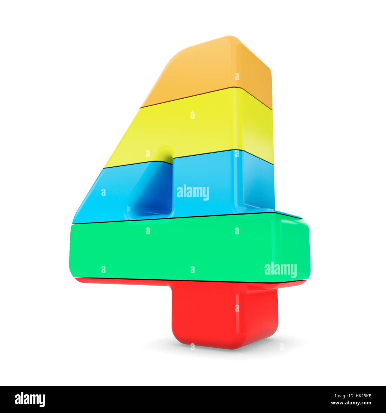 3d multicolor number 4 four isolated white background Stock Photo - Alamy