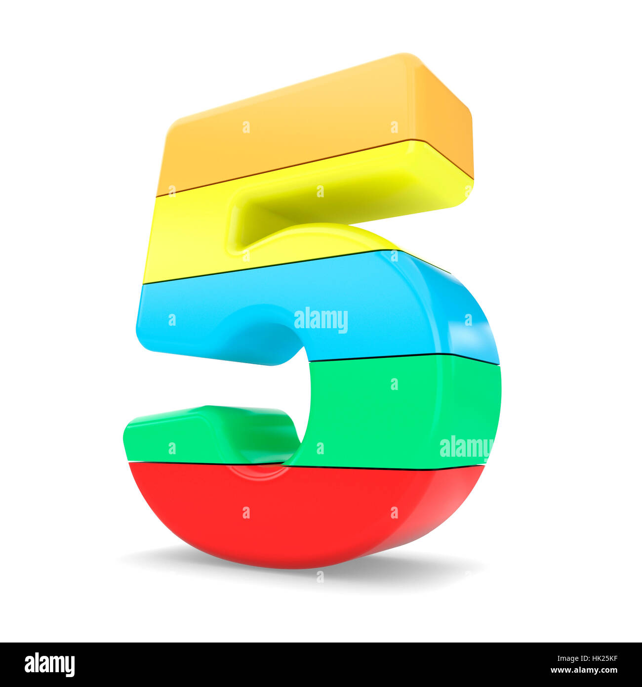 3d multicolor number 5 five isolated white background Stock Photo - Alamy