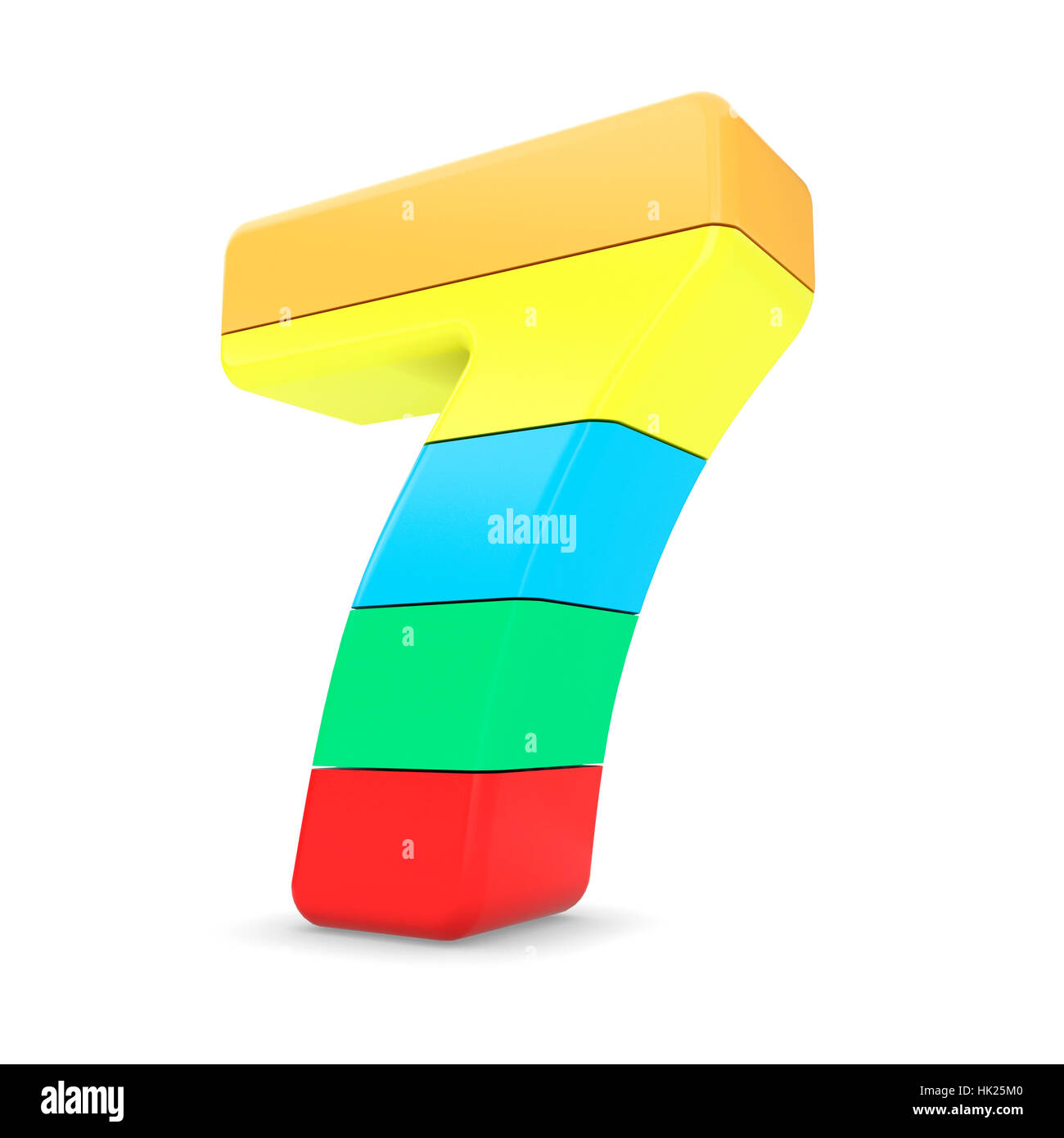 3d multicolor number 7 seven isolated white background Stock Photo - Alamy
