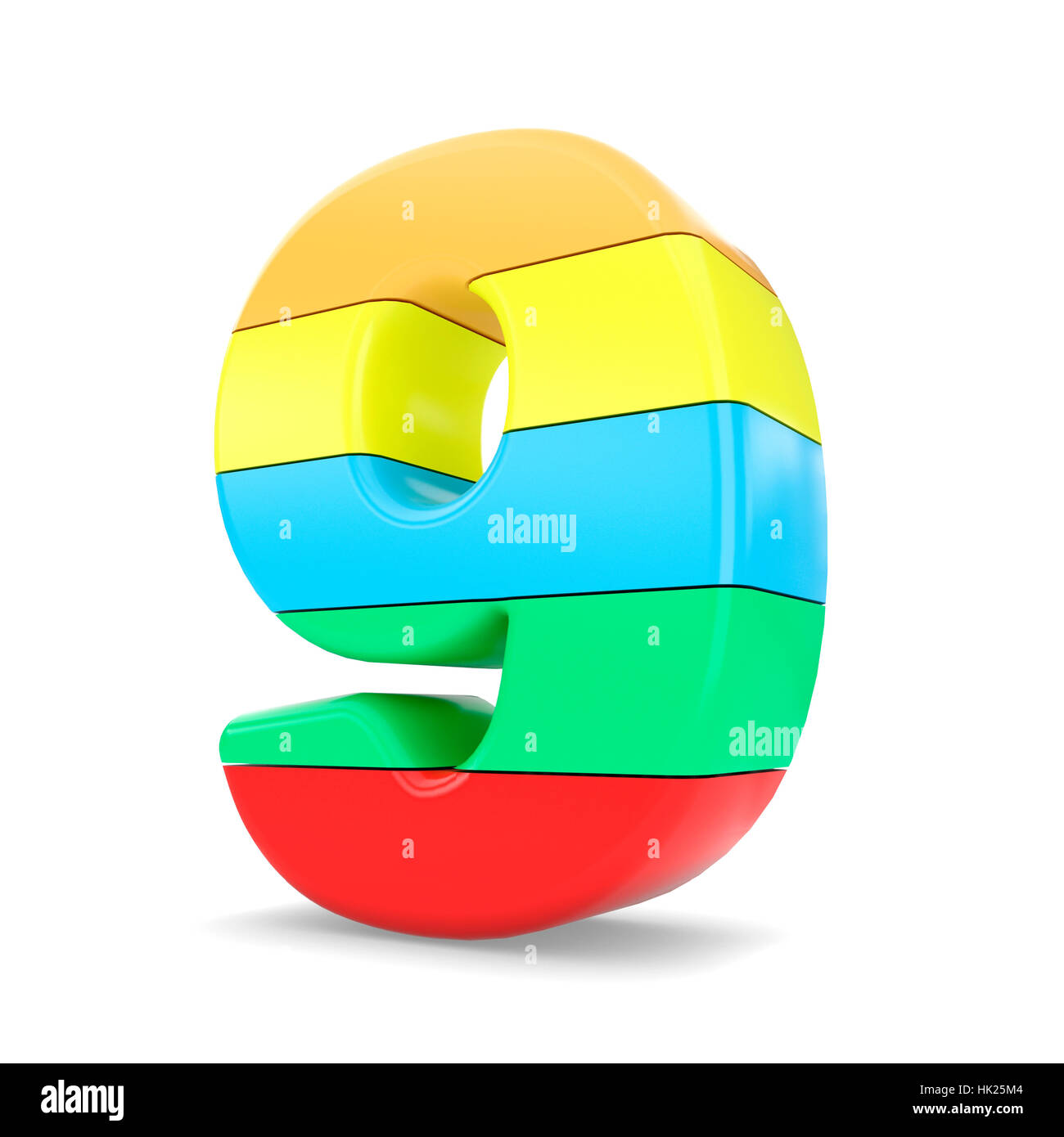 3d multicolor number 9 nine isolated white background Stock Photo - Alamy