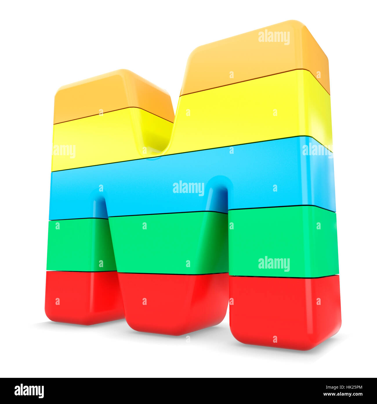 3d multicolor M letter nine isolated white background Stock Photo - Alamy