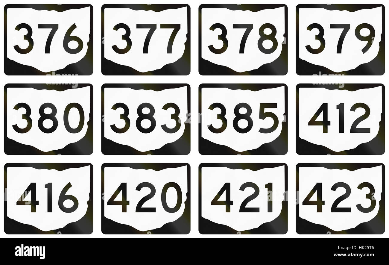 Collection of Ohio Route shields used in the United States Stock Photo ...
