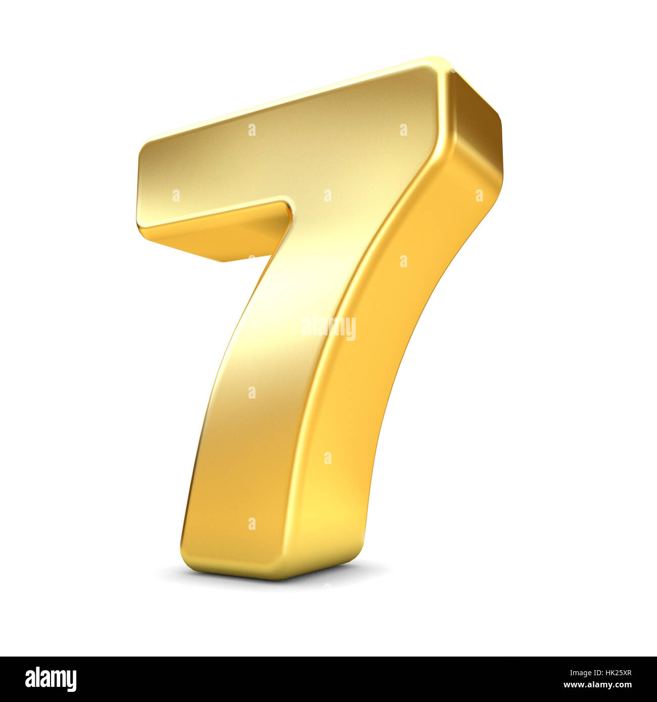 3d gold metal number 7 seven isolated white background Stock Photo - Alamy