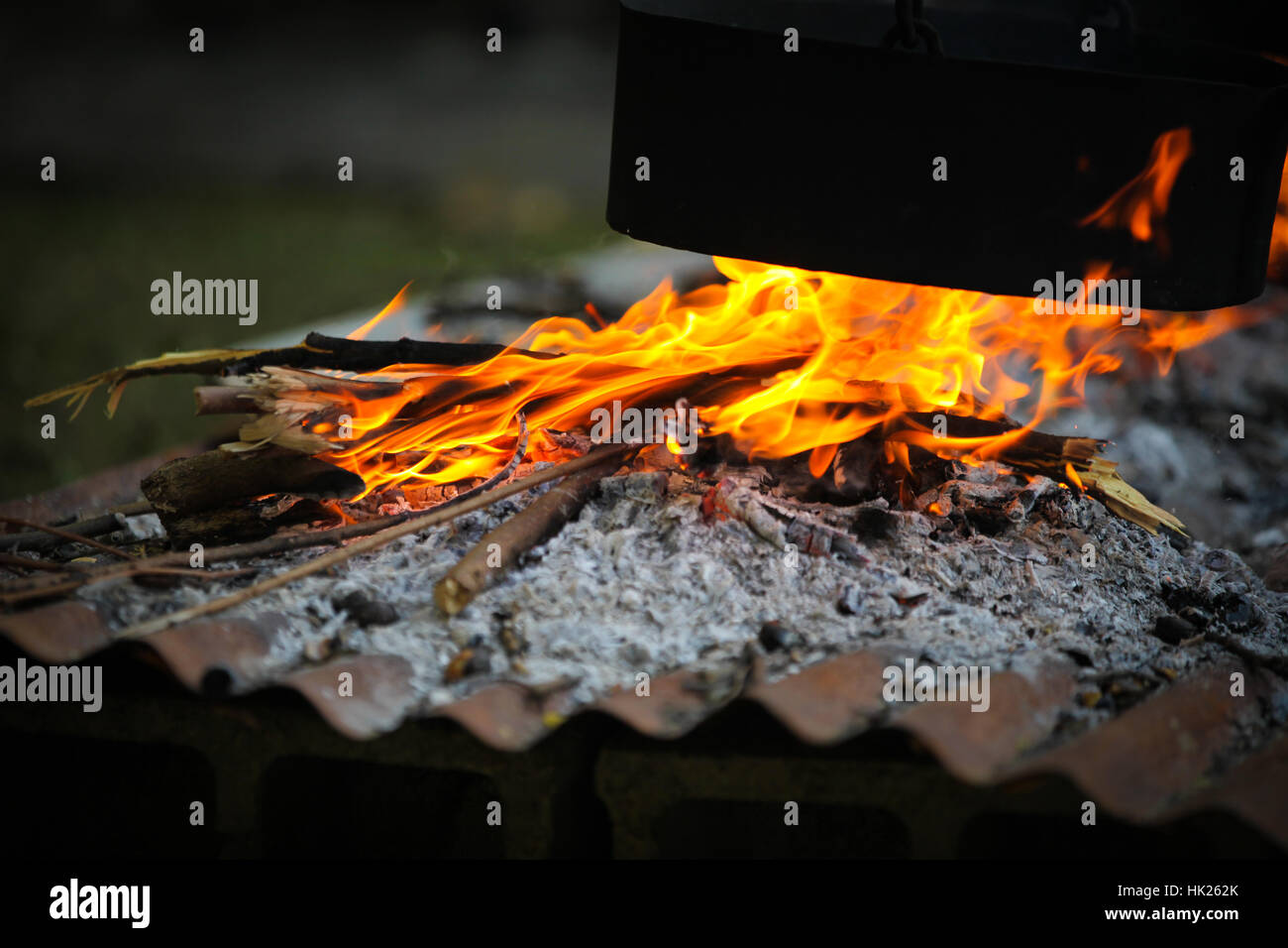 Burning firewood at campfire. Full Frame Photography Stock Photo - Alamy