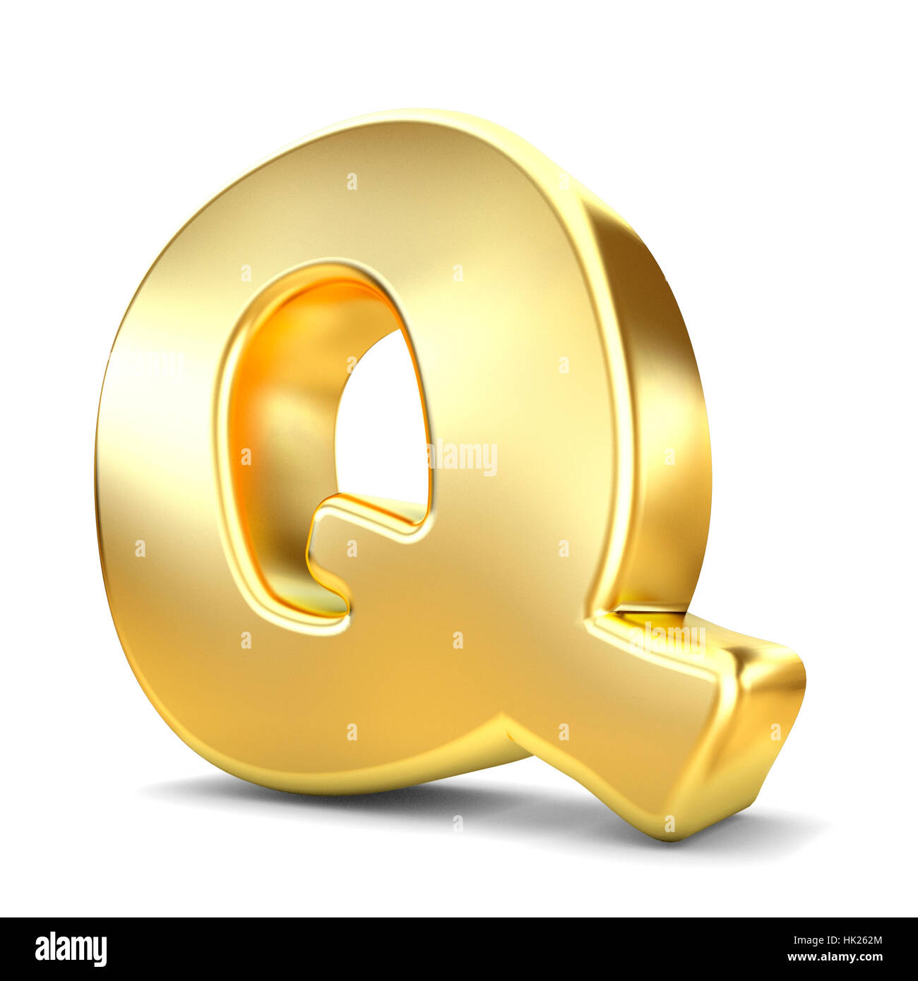 3d gold metal letter Q isolated white background Stock Photo - Alamy