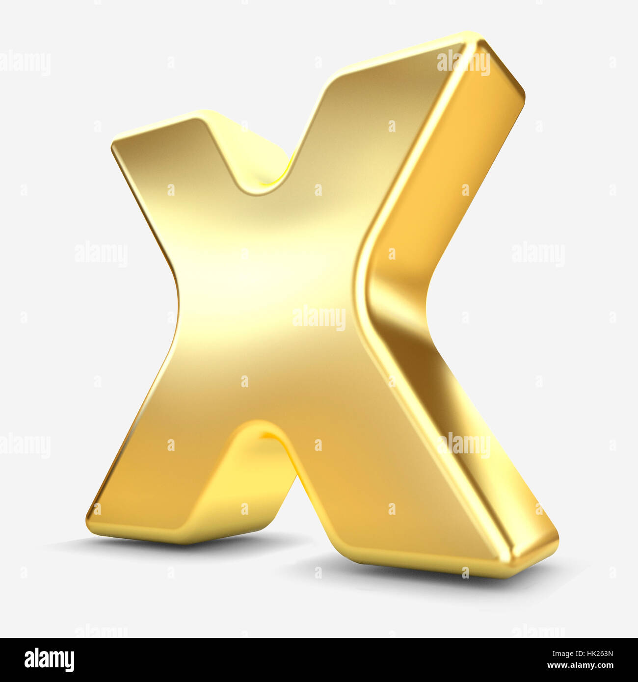 3d gold metal letter X isolated white background Stock Photo - Alamy