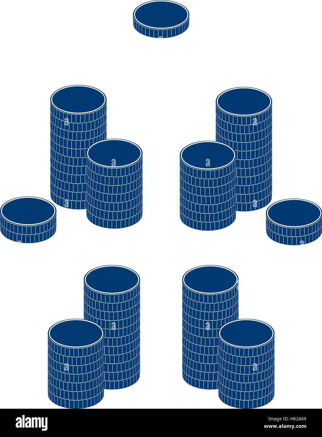 A stack of round coins. Vector illustration Stock Vector Image & Art ...