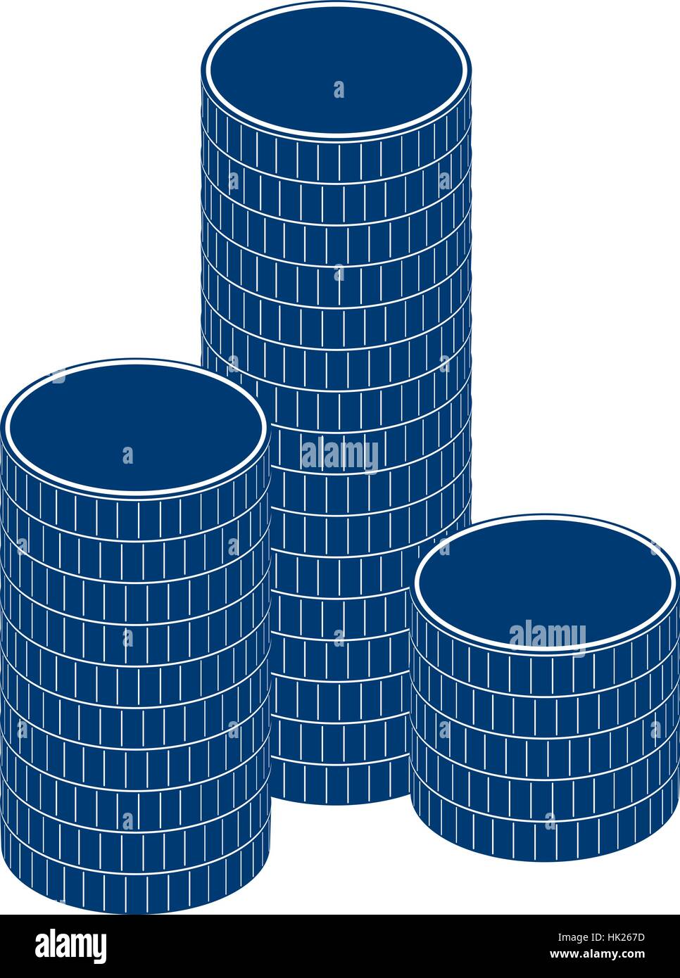 A stack of round coins. Vector illustration Stock Vector Image & Art ...