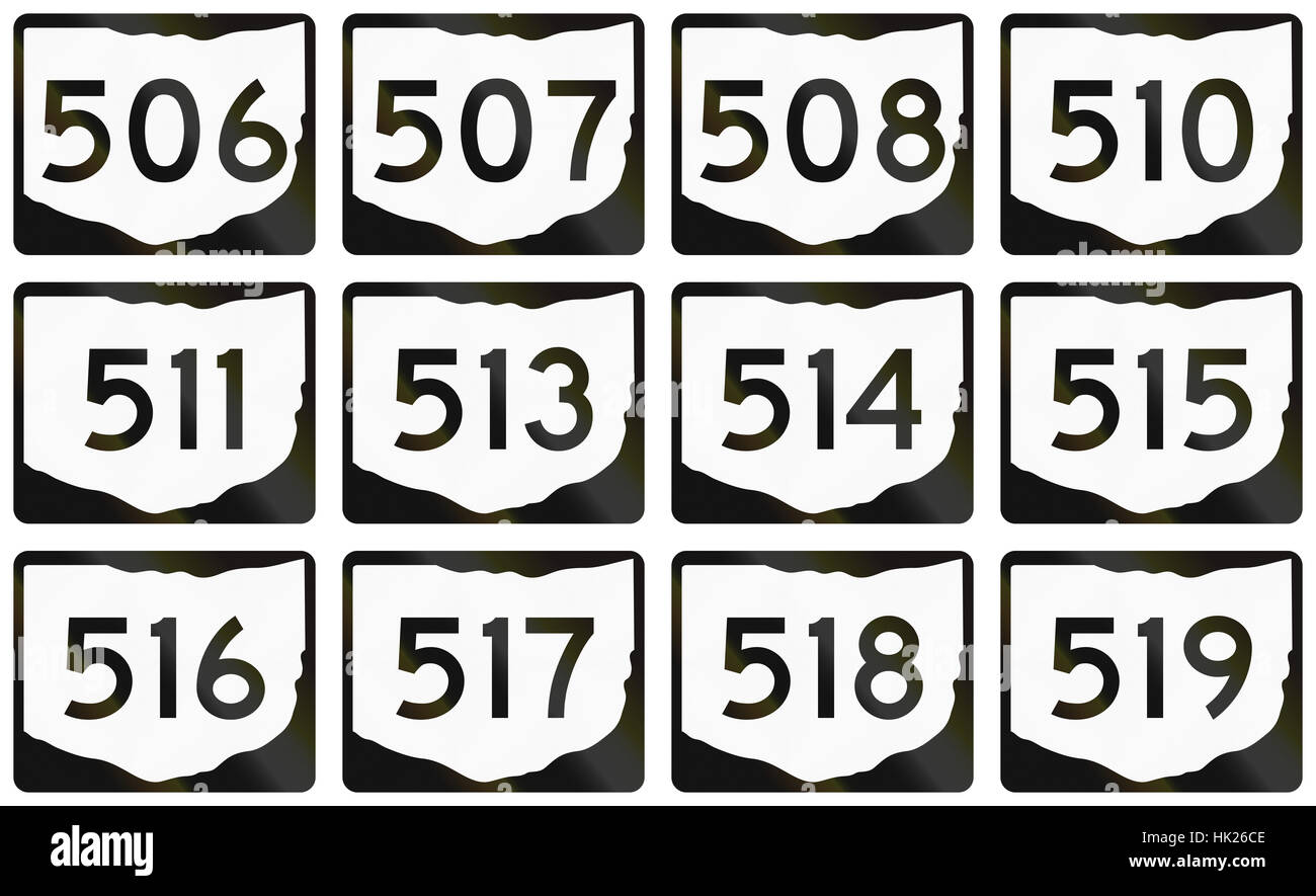 Collection of Ohio Route shields used in the United States Stock Photo ...