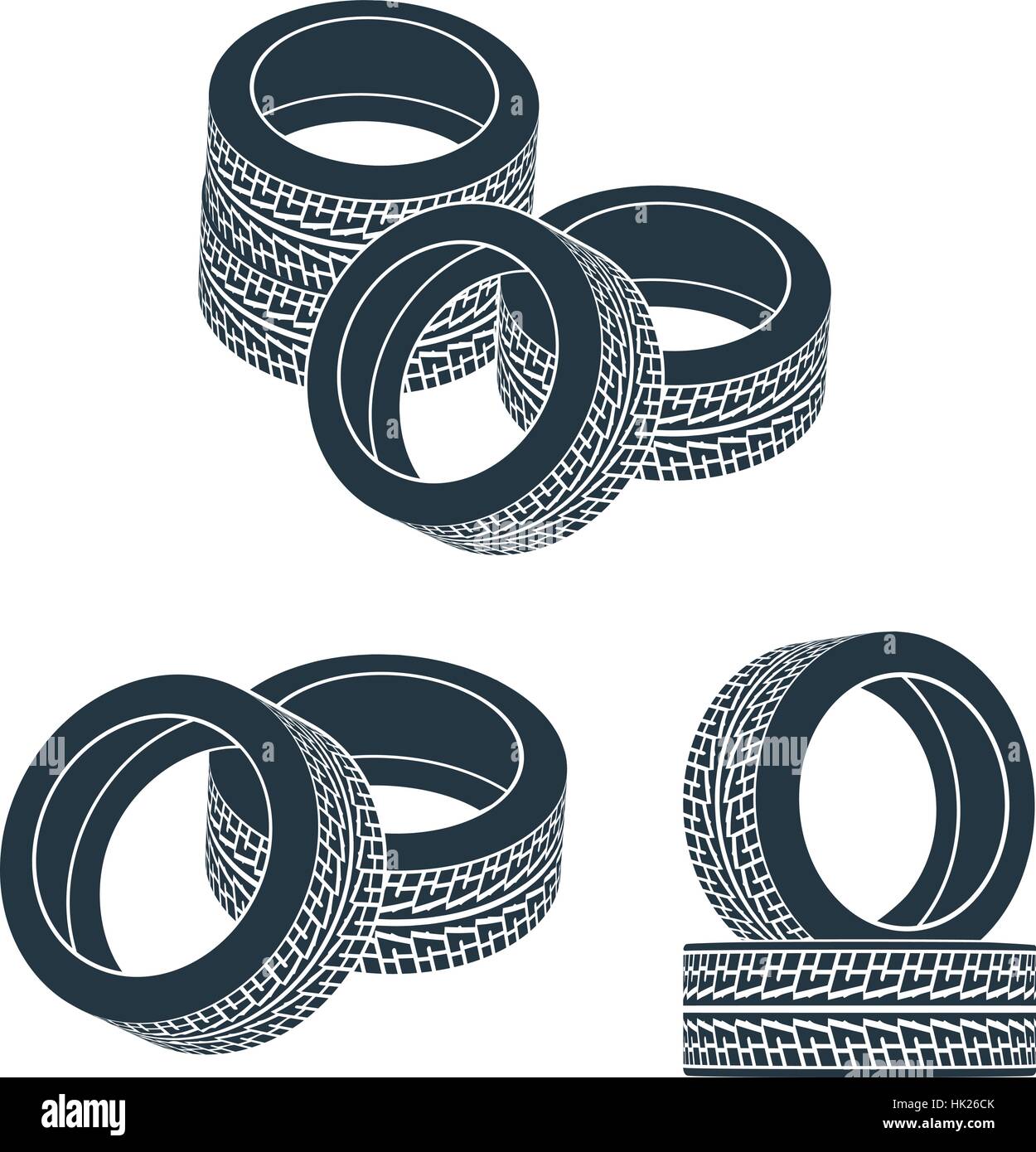 Two wheels with tires and wheels. Vector illustration Stock Vector ...