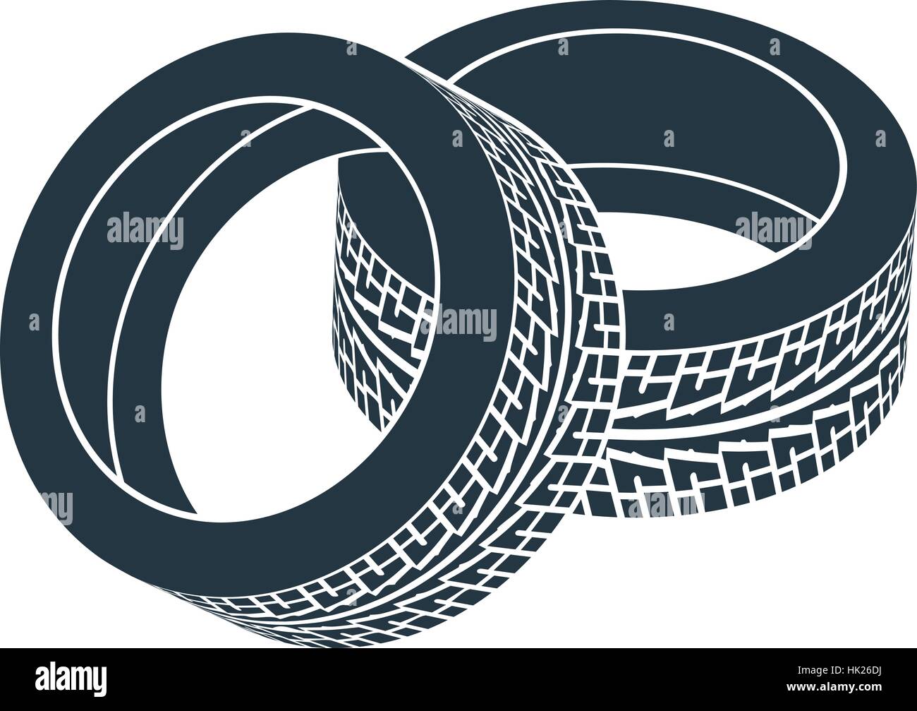 Two wheels with tires and wheels. Vector illustration Stock Vector ...