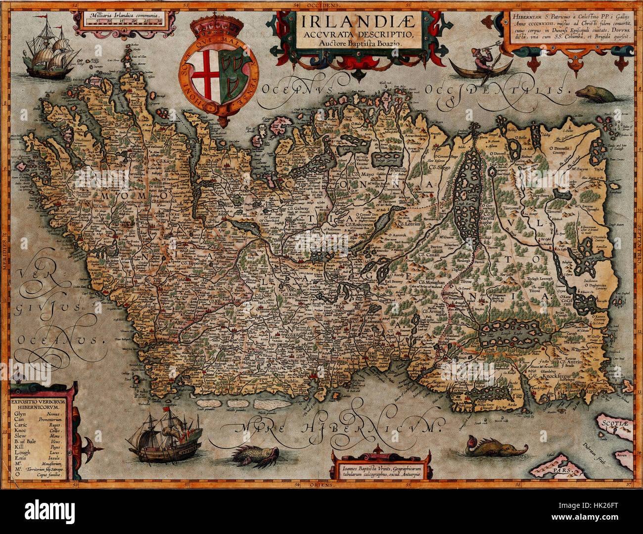 Map of Ireland 1612 Stock Photo - Alamy