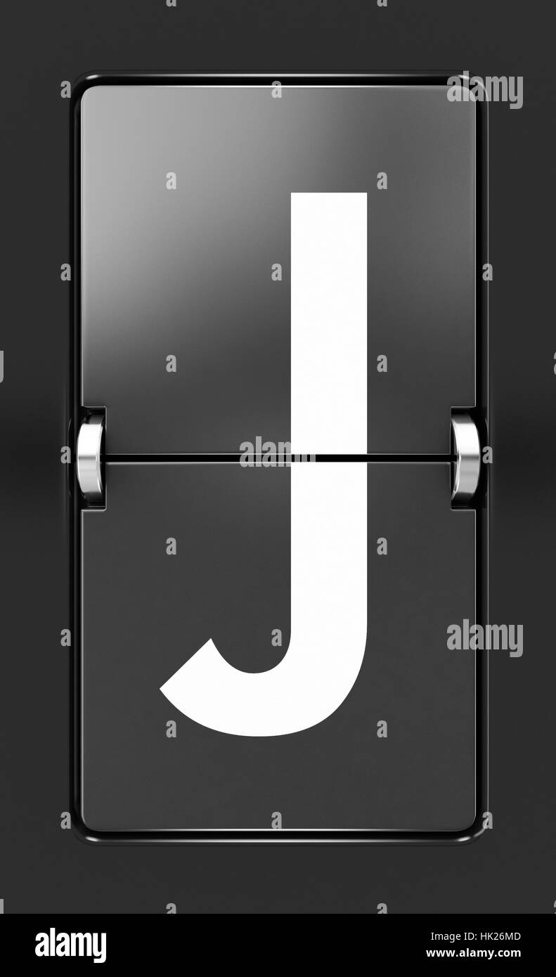 Letter J on a mechanical timetable Stock Photo - Alamy