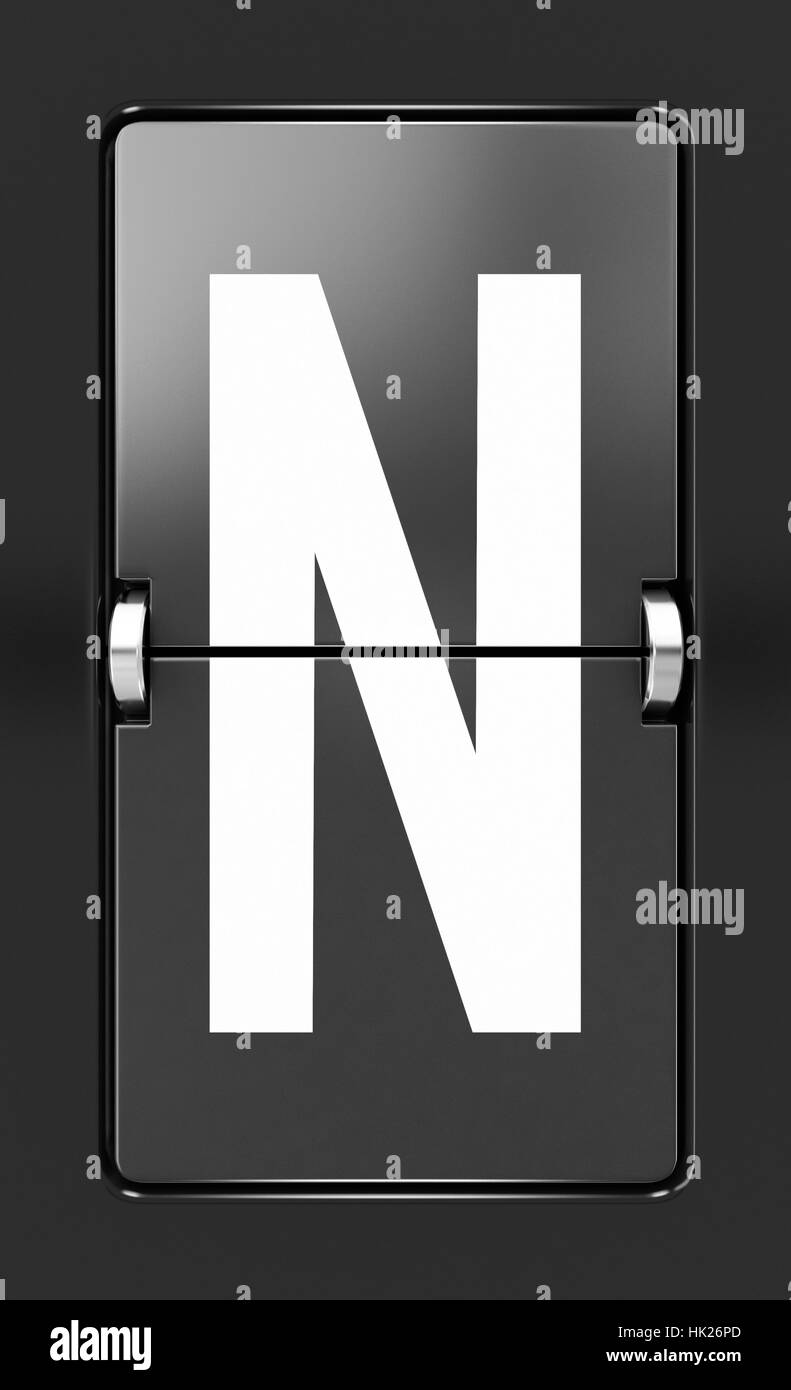 Letter N on a mechanical timetable Stock Photo - Alamy