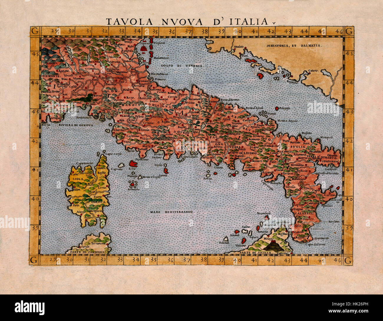 Map of italy 1561 hi-res stock photography and images - Alamy