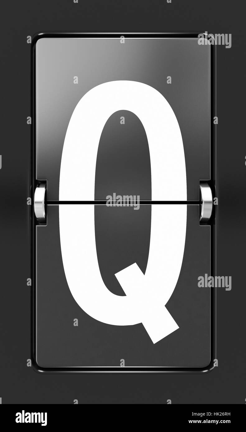 Letter Q on a mechanical timetable Stock Photo - Alamy