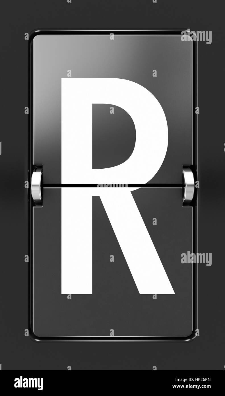Letter R on a mechanical timetable Stock Photo - Alamy