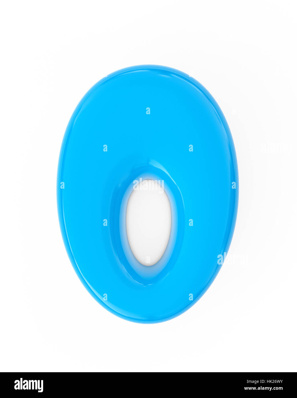 3d blue funny bubble number 0 zero isolated white background Stock ...