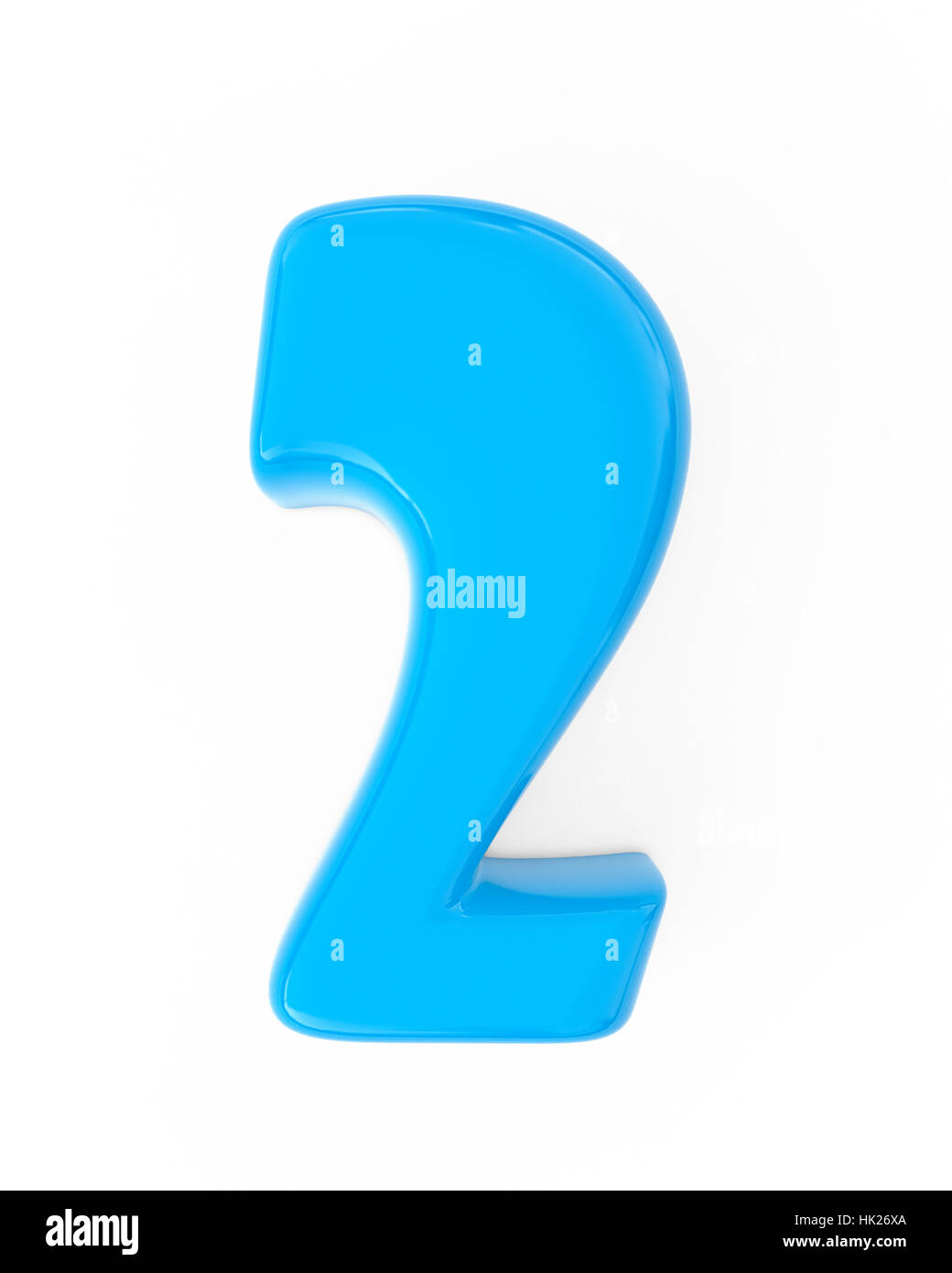 3d blue funny bubble number 2 two isolated white background Stock Photo ...