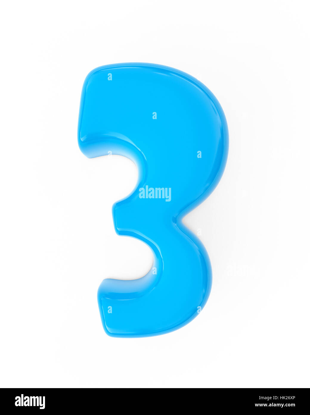 3d blue funny bubble number 3 three isolated white background Stock ...