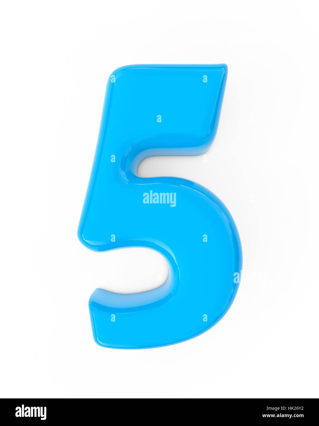 3d blue funny bubble number 5 five isolated white background Stock ...