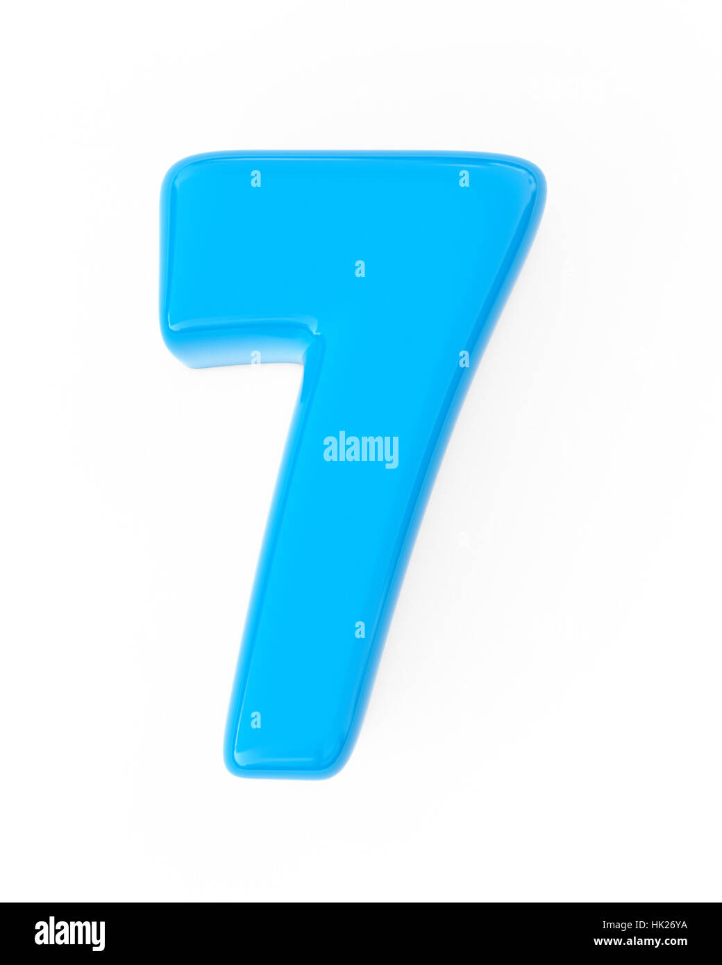 3d blue funny bubble number 7 seven isolated white background Stock ...
