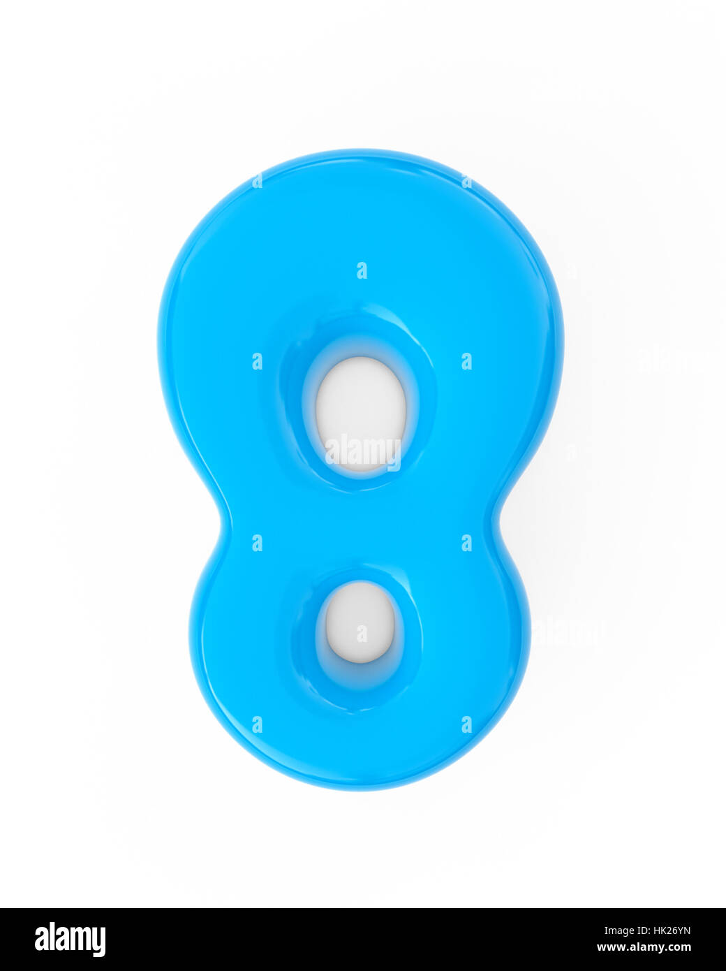 3d blue funny bubble number 8 eight isolated white background Stock ...