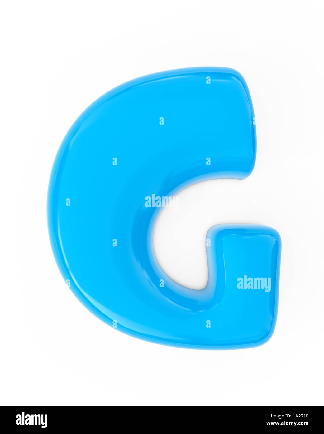 3d blue funny bubble number G letter isolated white background Stock ...