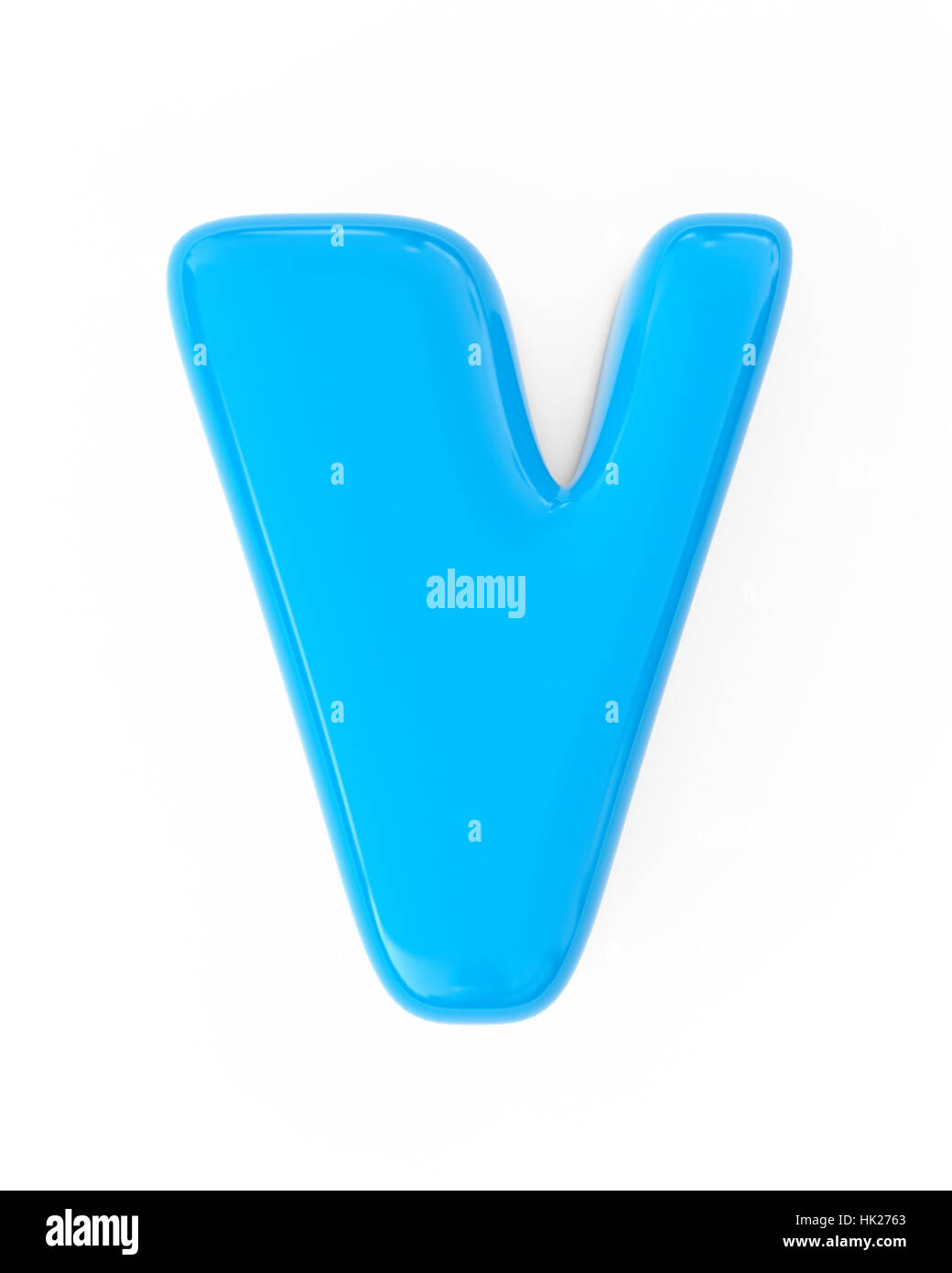 3d blue funny bubble number V letter isolated white background Stock ...