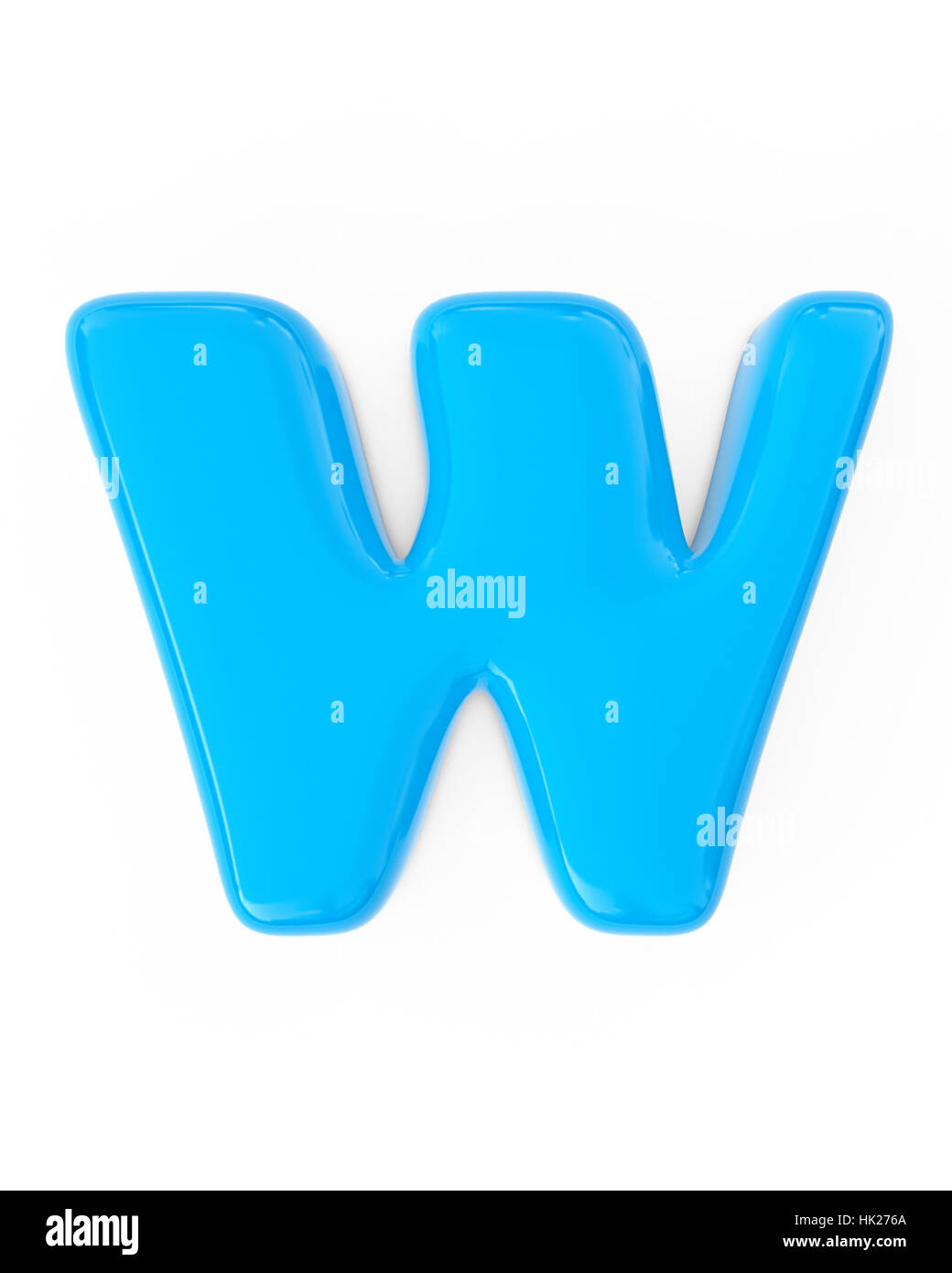 3d blue funny bubble number W letter isolated white background Stock ...