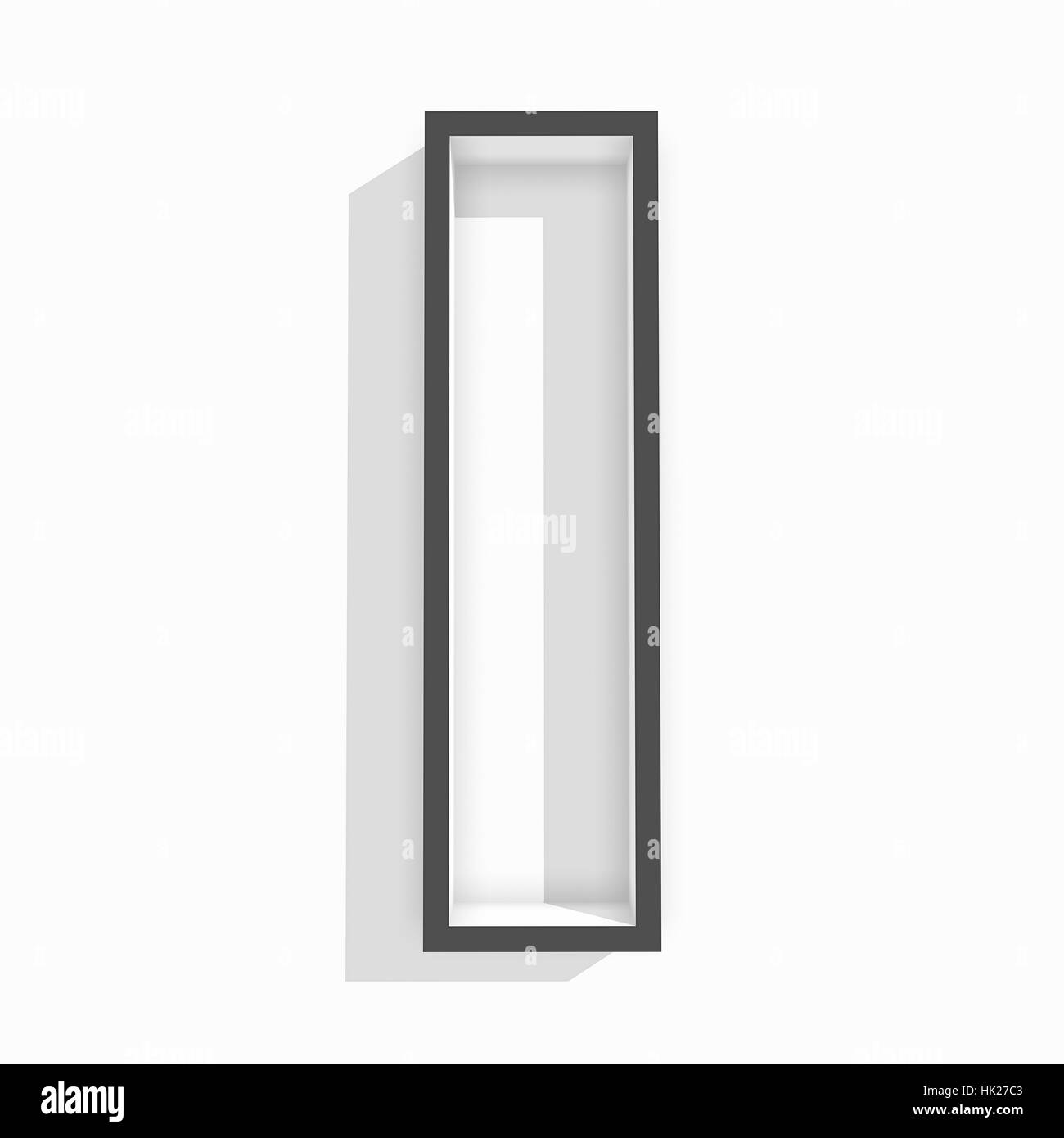 white isolated letter I in white background with shadow Stock Photo - Alamy