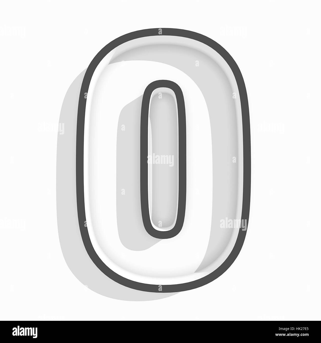 white isolated letter O in white background with shadow Stock Photo - Alamy