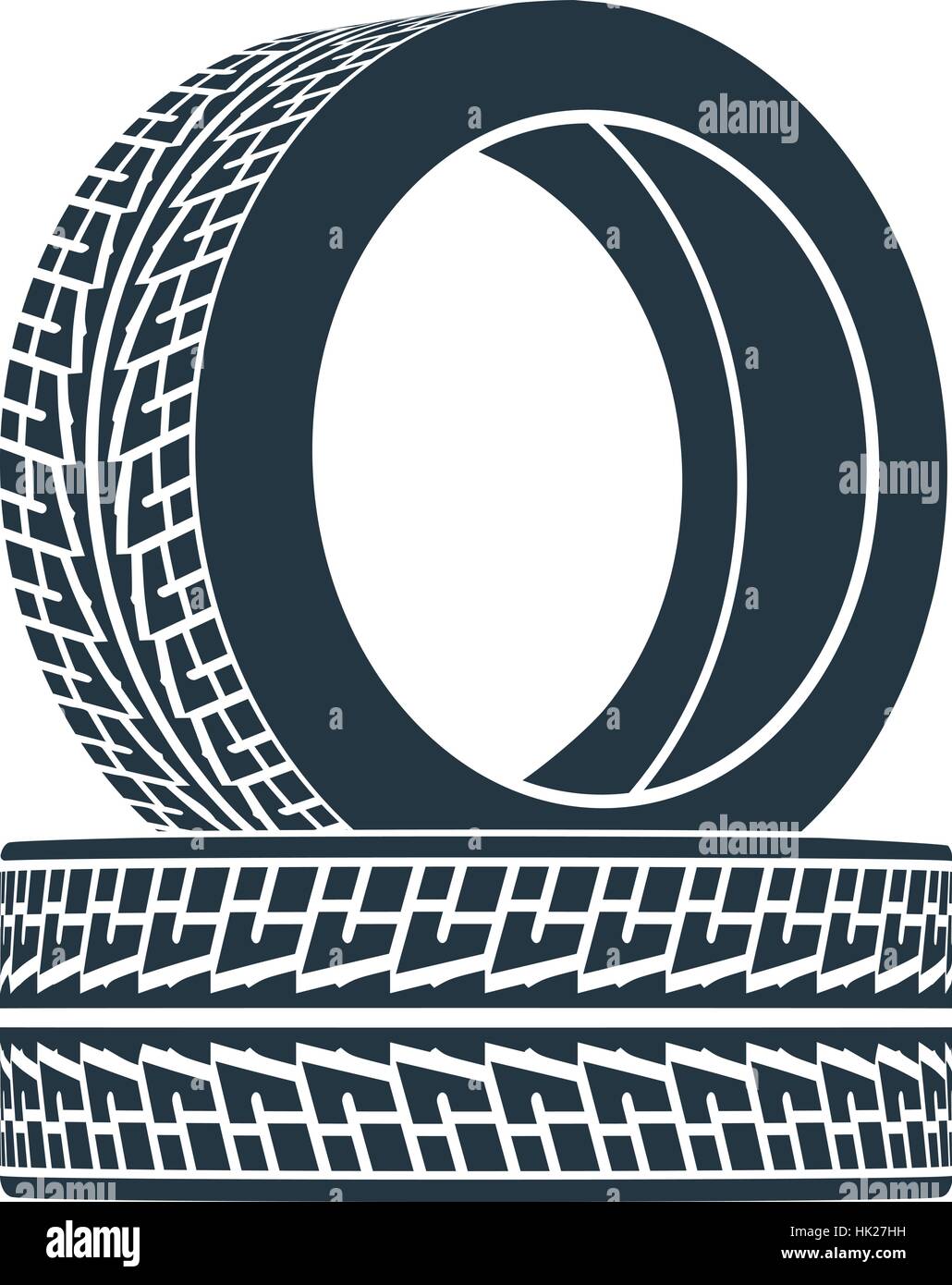 Two wheels with tires and wheels. Vector illustration Stock Vector ...