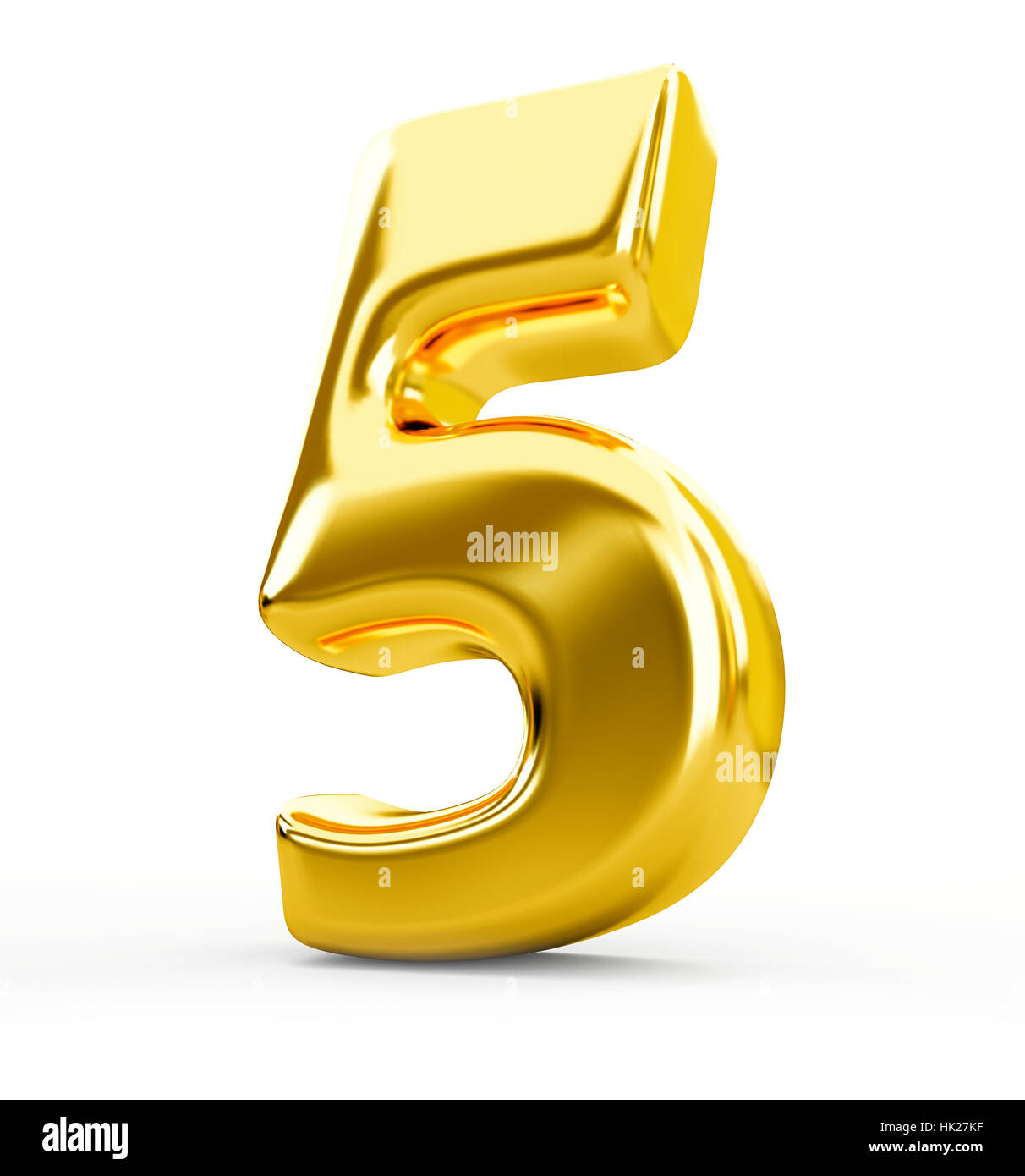 3d gold metal number 5 five isolated white background Stock Photo - Alamy