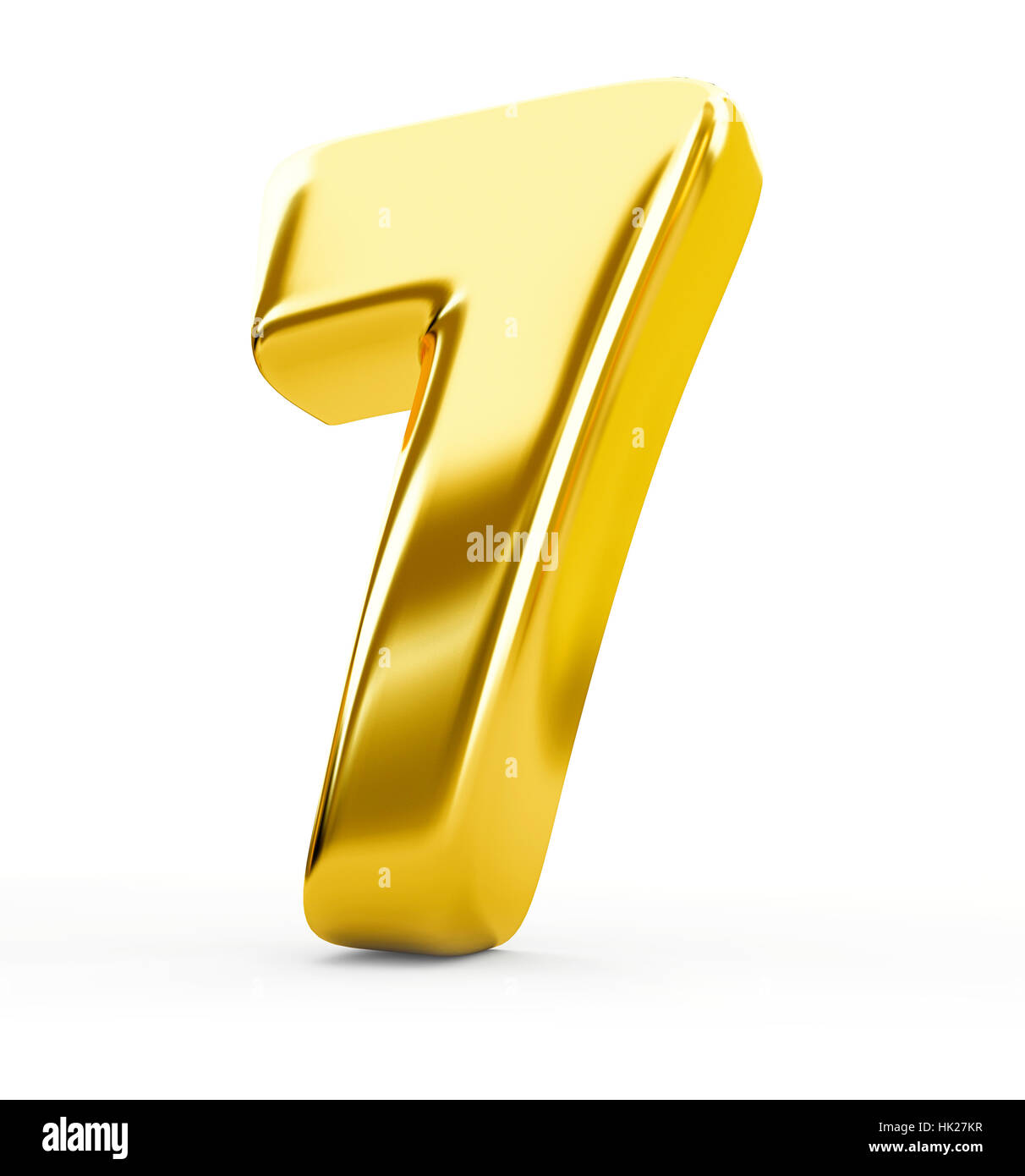 3d gold metal number 7 seven isolated white background Stock Photo - Alamy