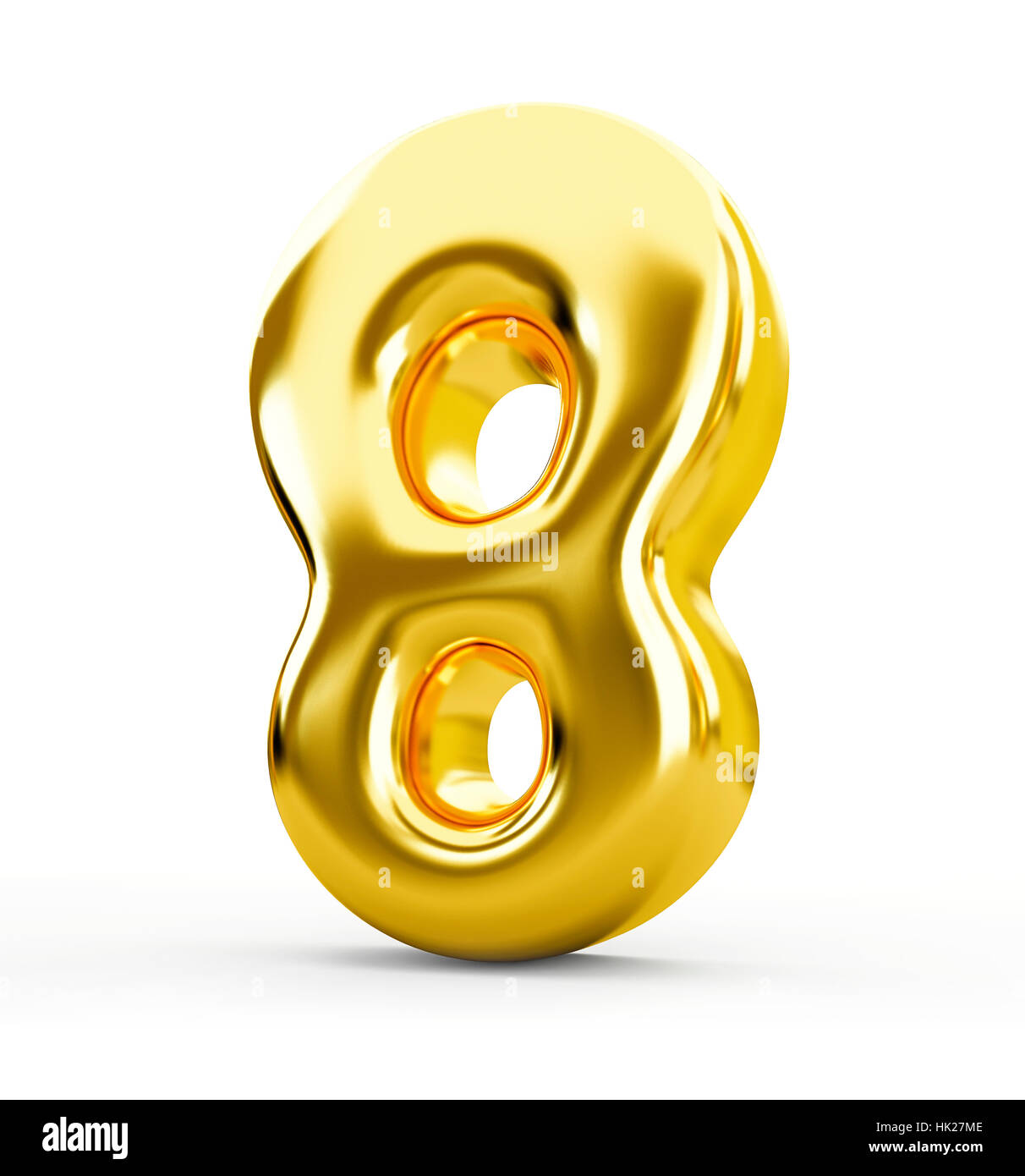 3d gold metal number 8 eight isolated white background Stock Photo - Alamy