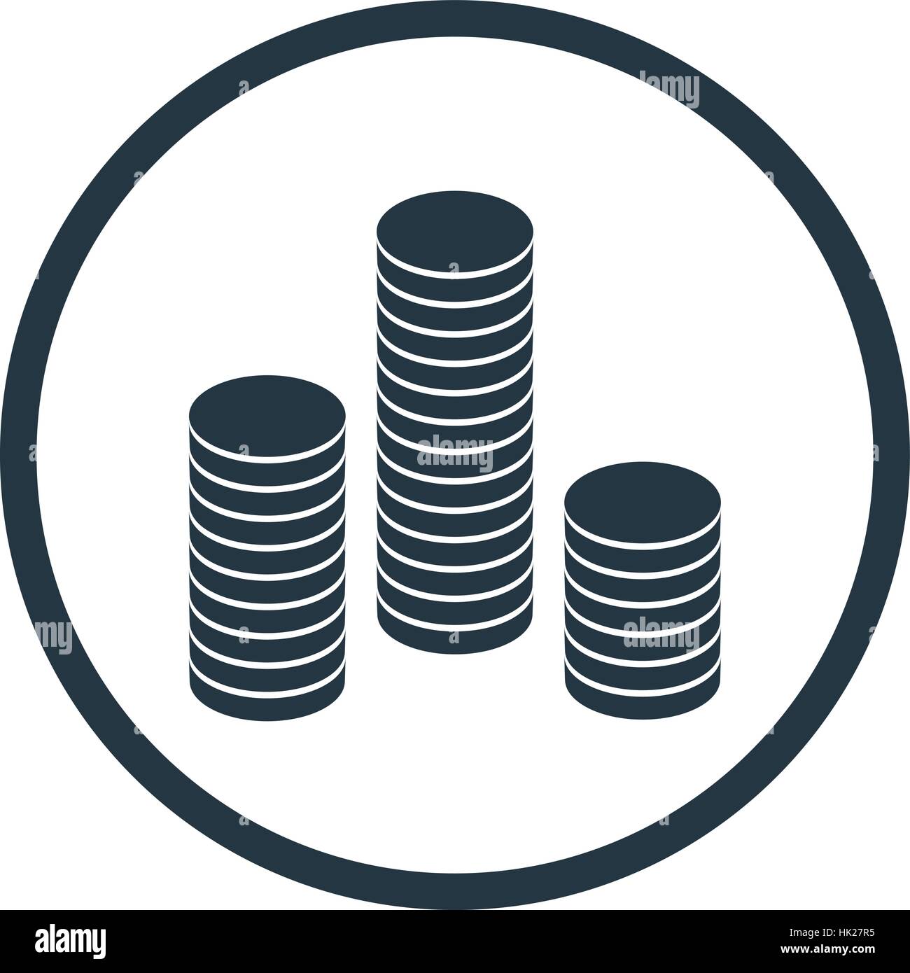 A stack of round gold coins. Vector illustration Stock Vector Image ...