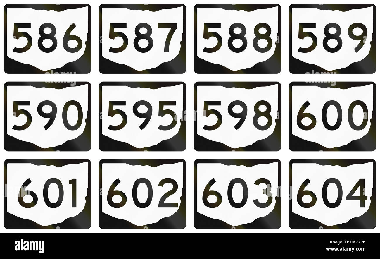 Collection of Ohio Route shields used in the United States Stock Photo ...