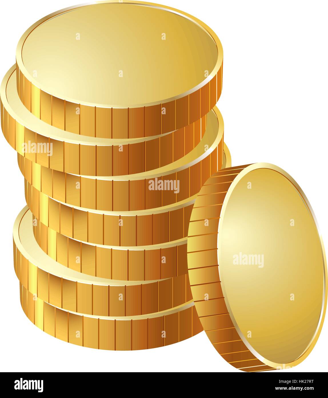 A stack of round gold coins. Vector illustration Stock Vector Image ...