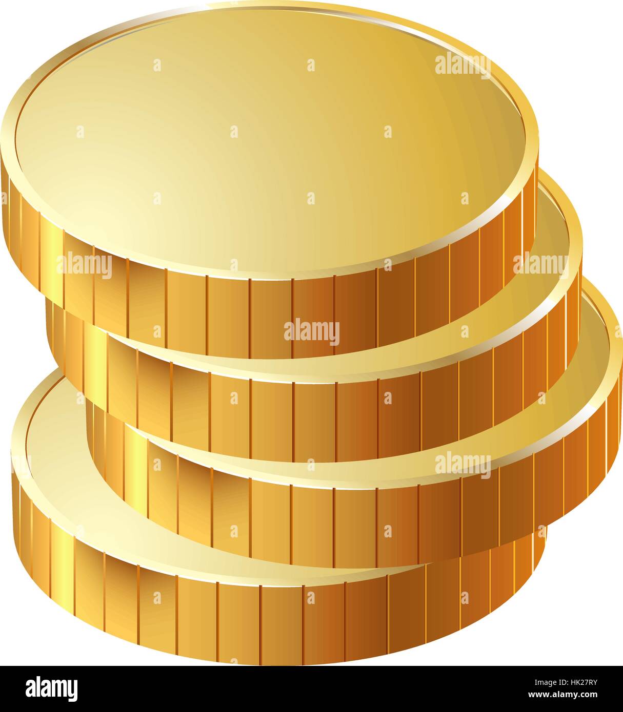 A stack of round gold coins. Vector illustration Stock Vector Image ...