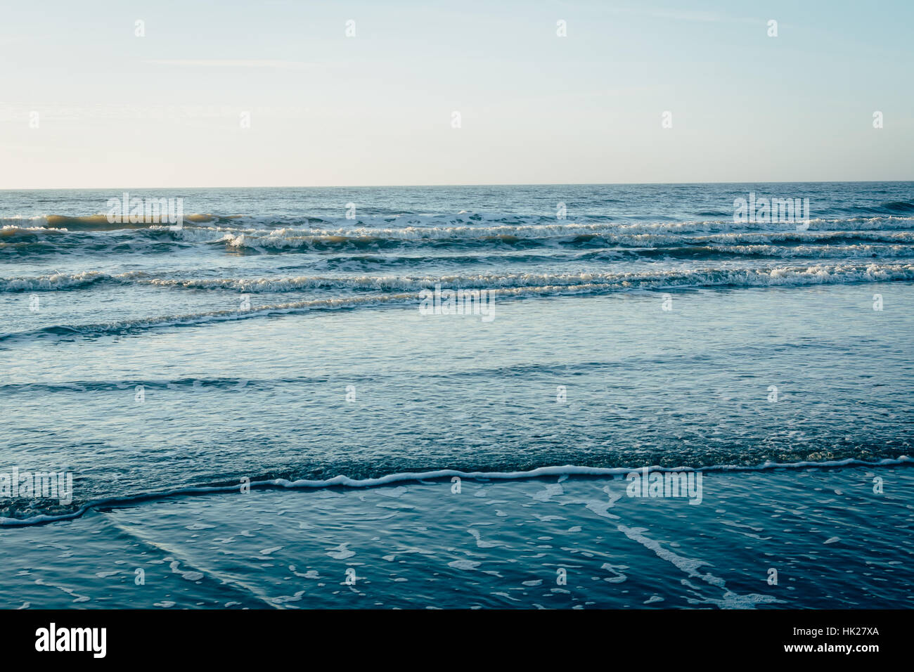 Waves in the Atlantic Ocean, in Folly Beach, South Carolina Stock Photo ...