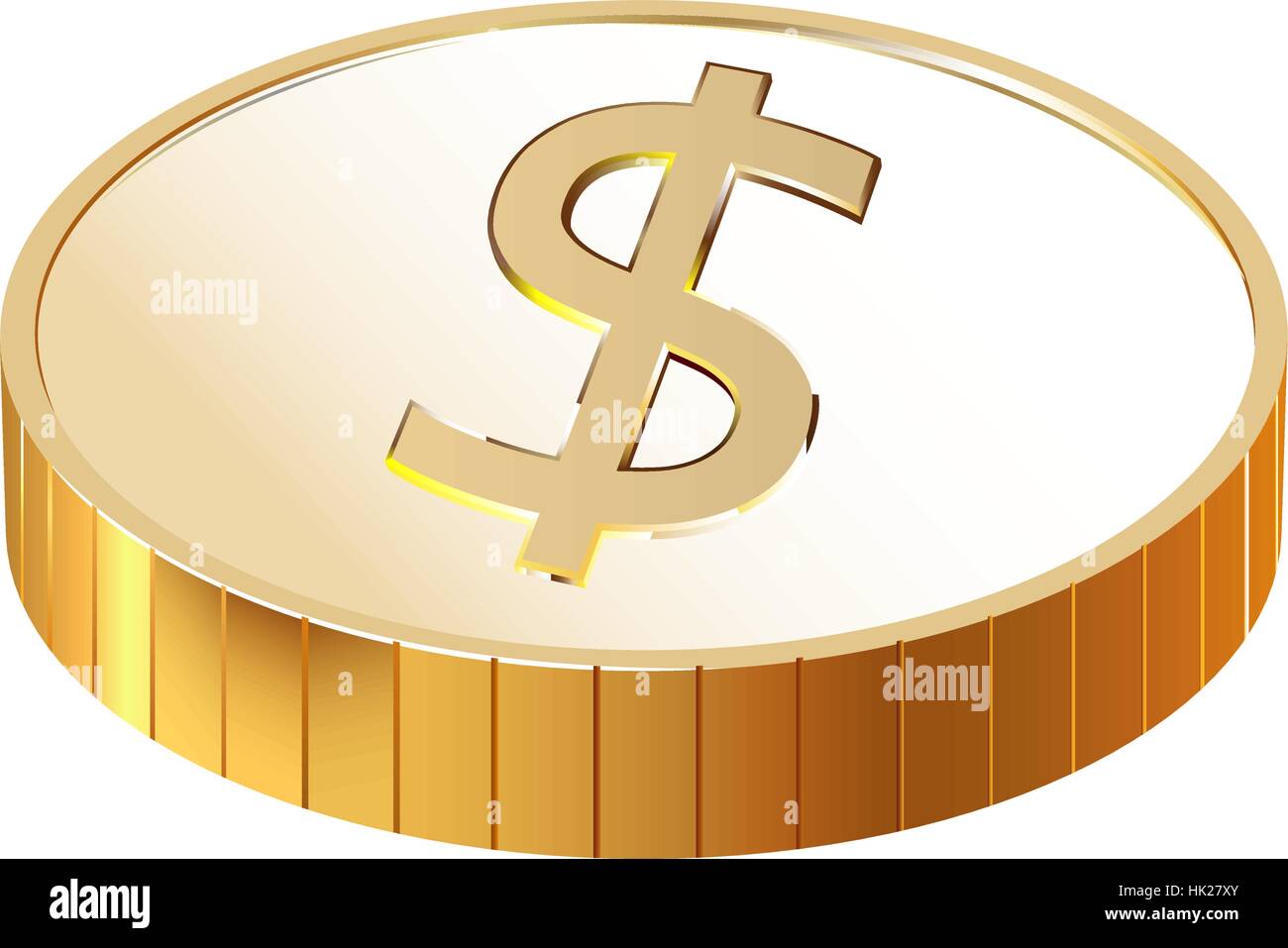A stack of round gold coins. Vector illustration Stock Vector Image ...