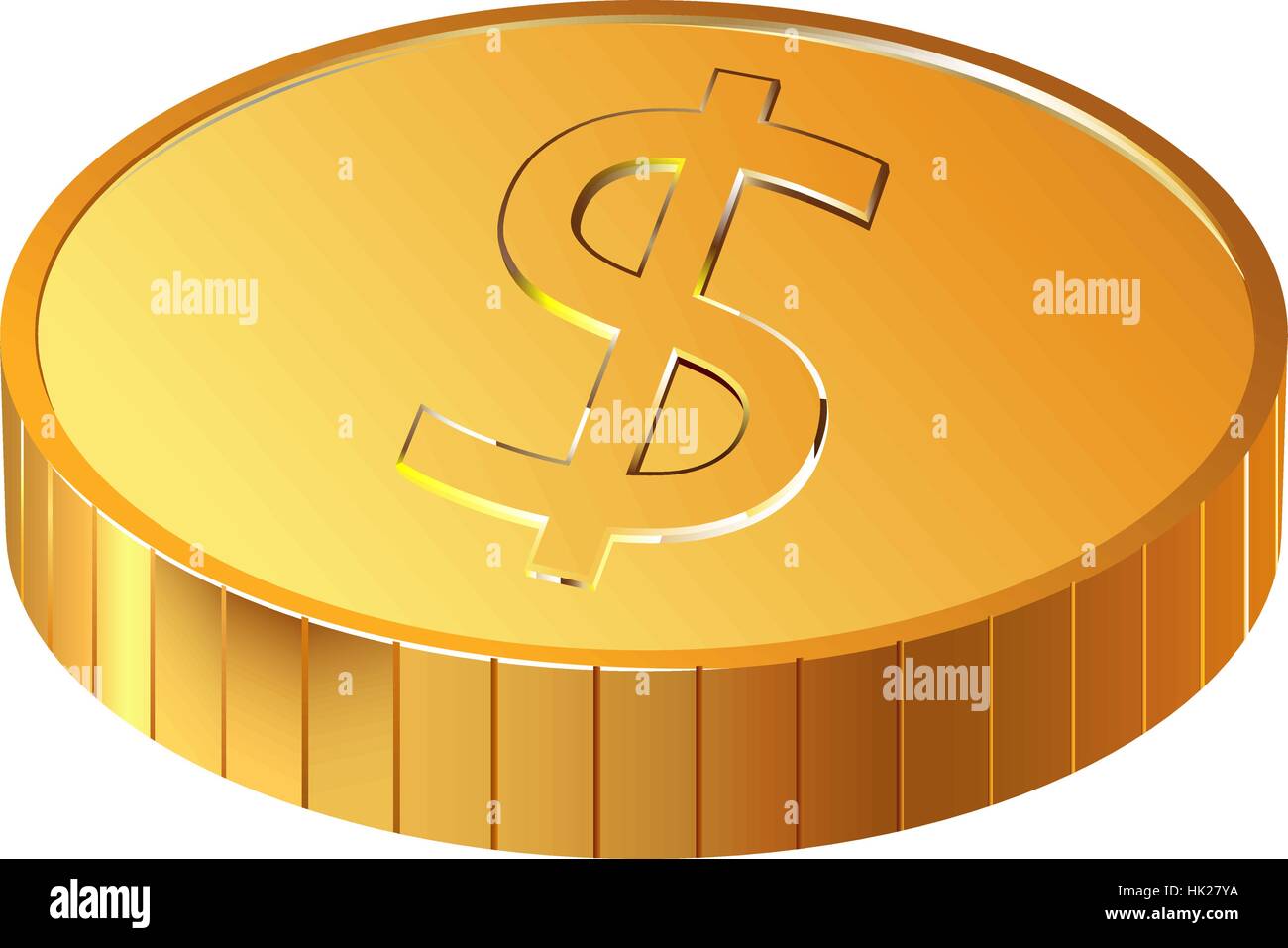 A stack of round gold coins. Vector illustration Stock Vector Image ...
