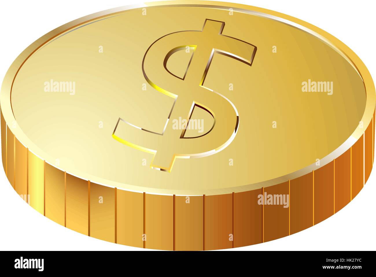 A stack of round gold coins. Vector illustration Stock Vector Image ...
